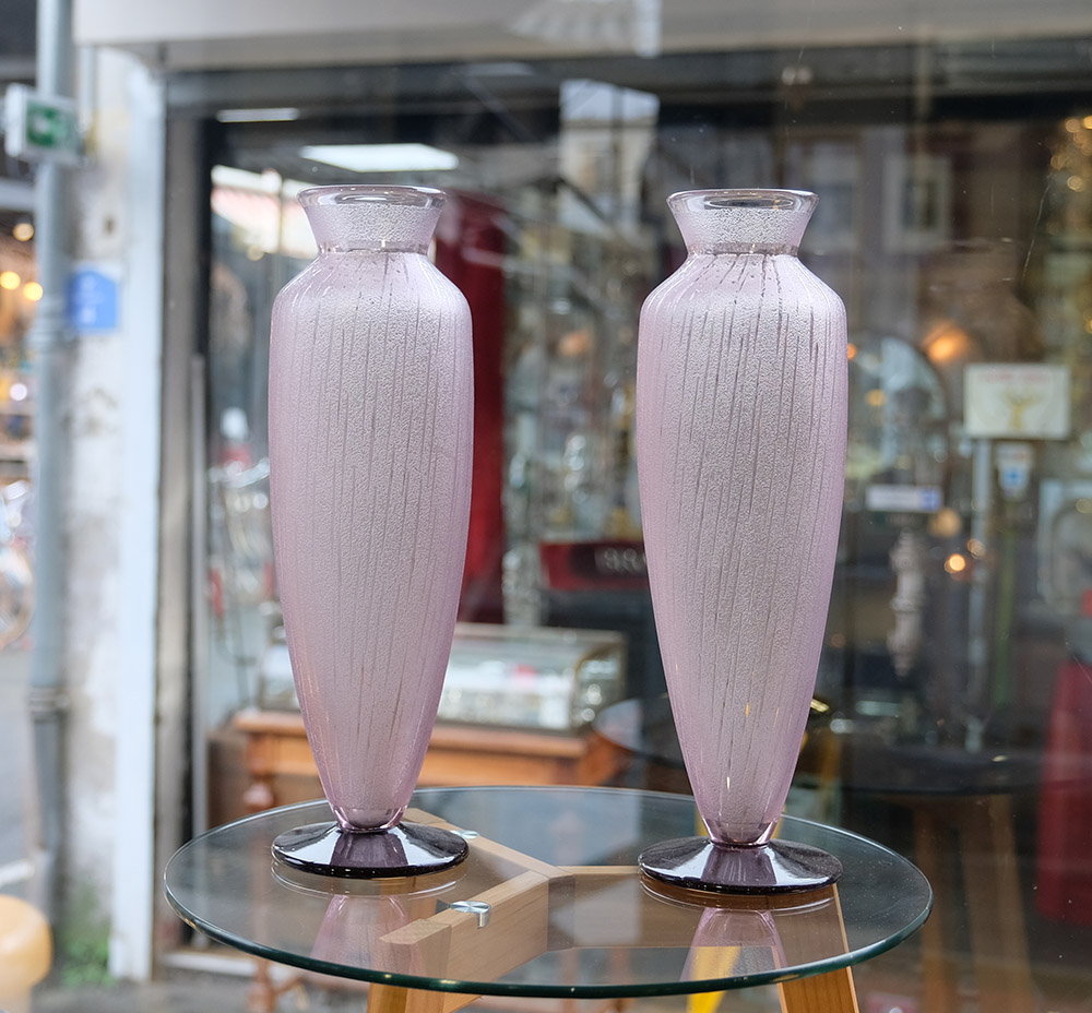 Charles Schneider pair of Art Deco vases Rain 1930 - Galerie Maxime ...